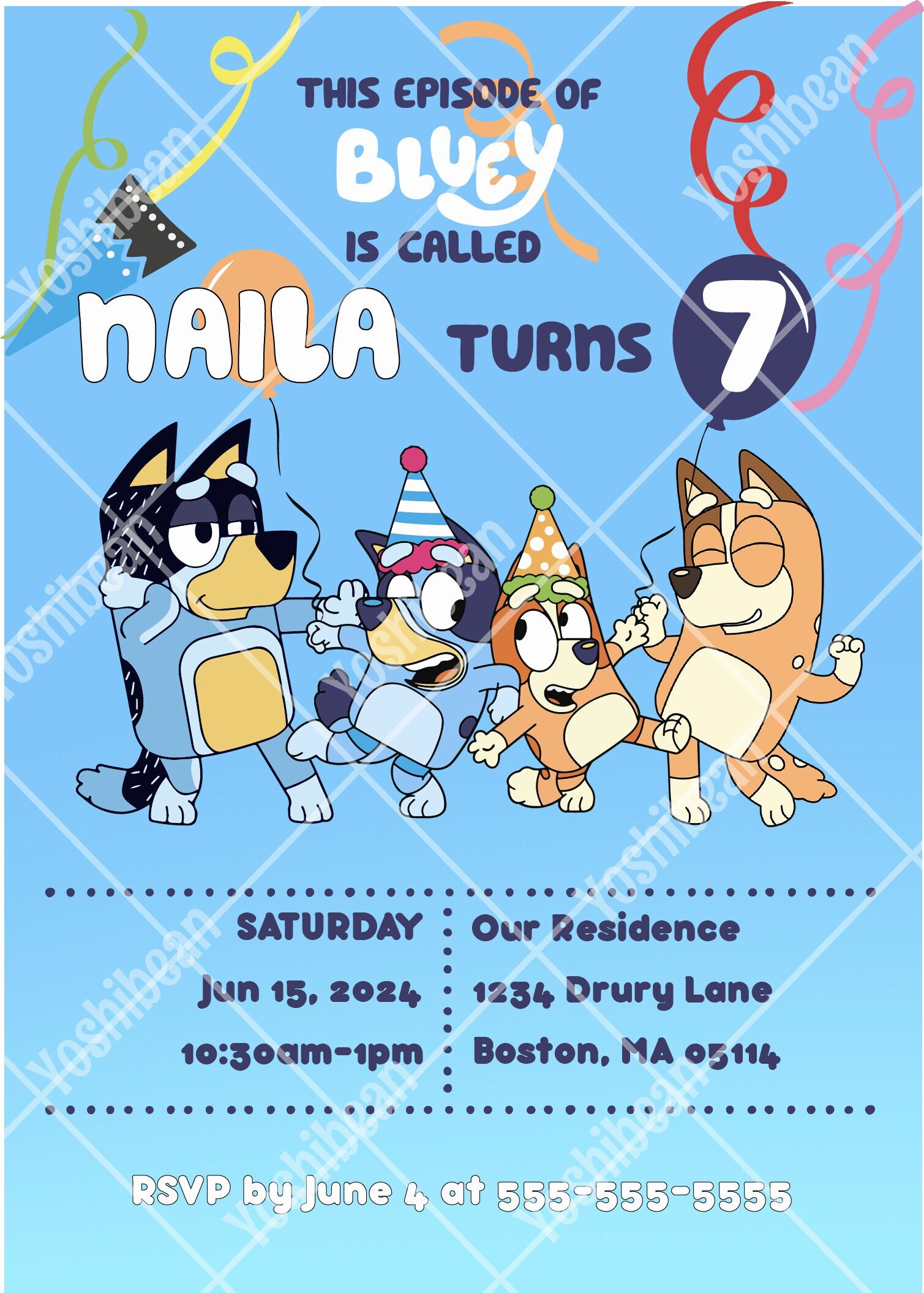 Printable Bluey Party Invite *digital Download* - Etsy