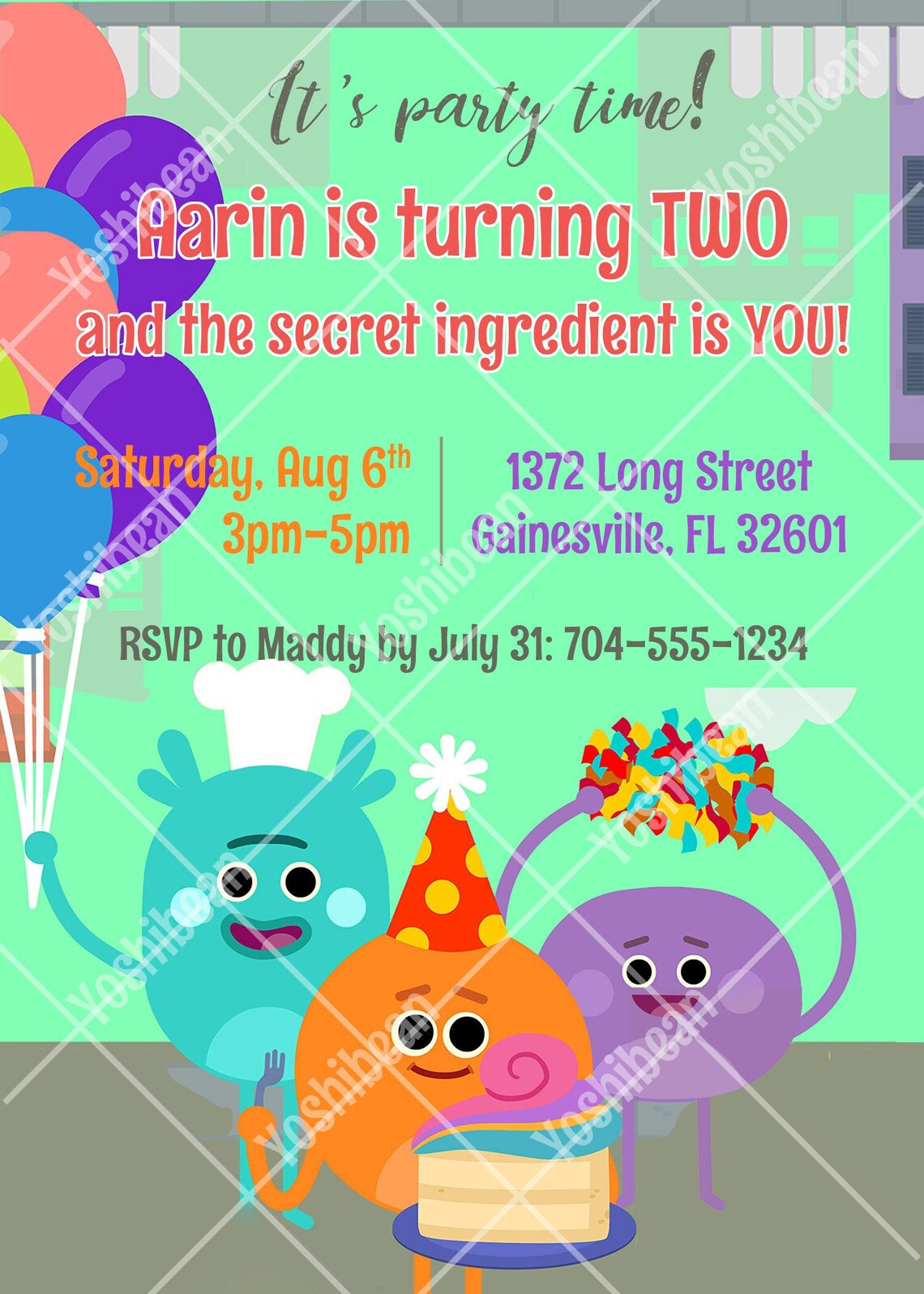 Printable Bumble Nums Party Invite *digital Download* - Etsy
