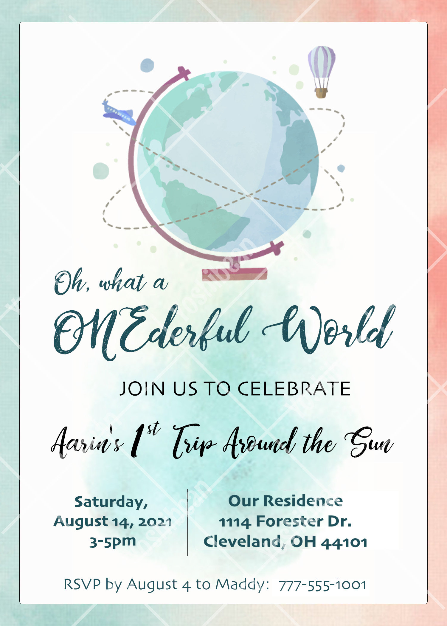 Printable Around the World Party Invite *digital Download* - Etsy