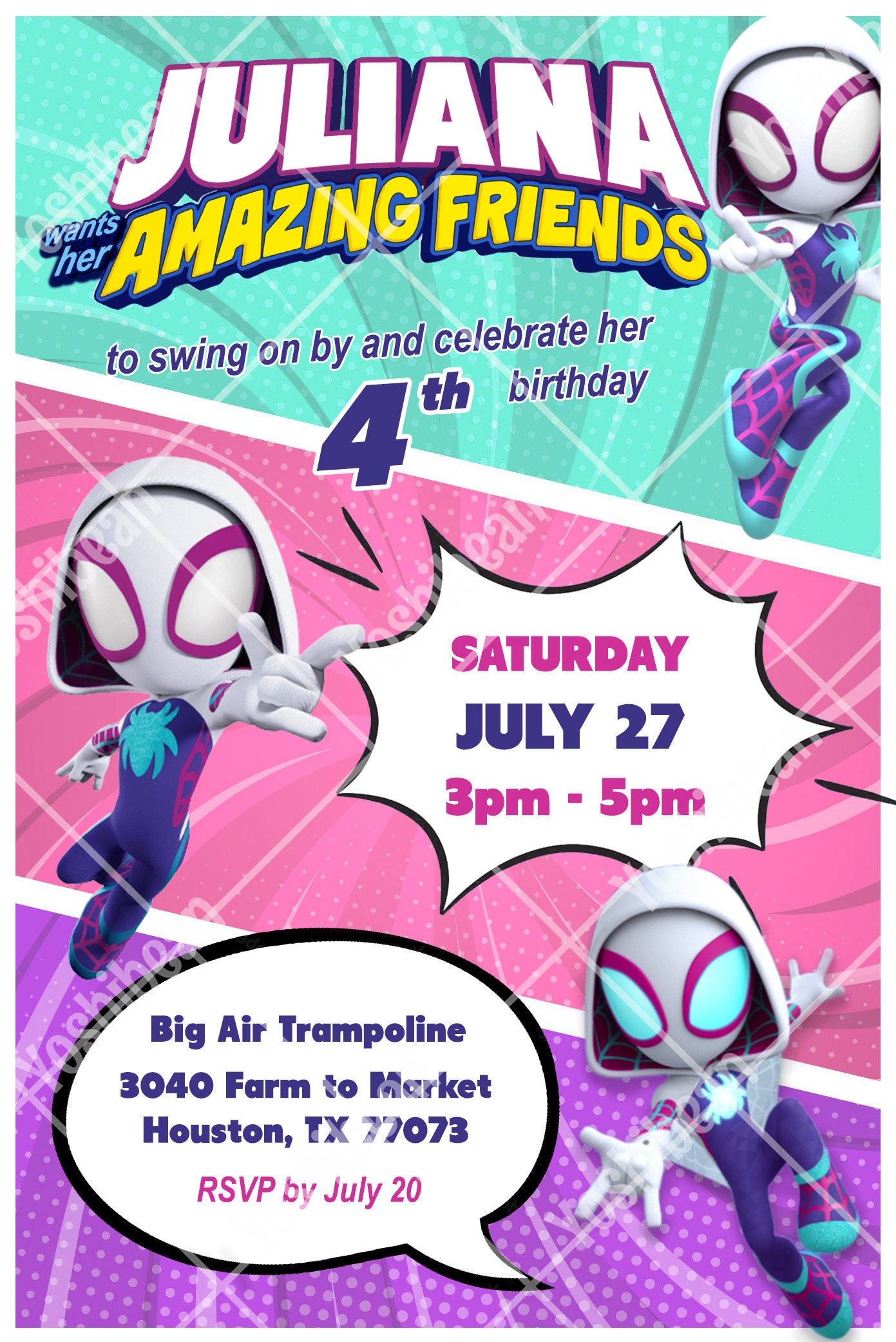 Printable Spidey and His Amazing Friends Party Invite *digital Download ...