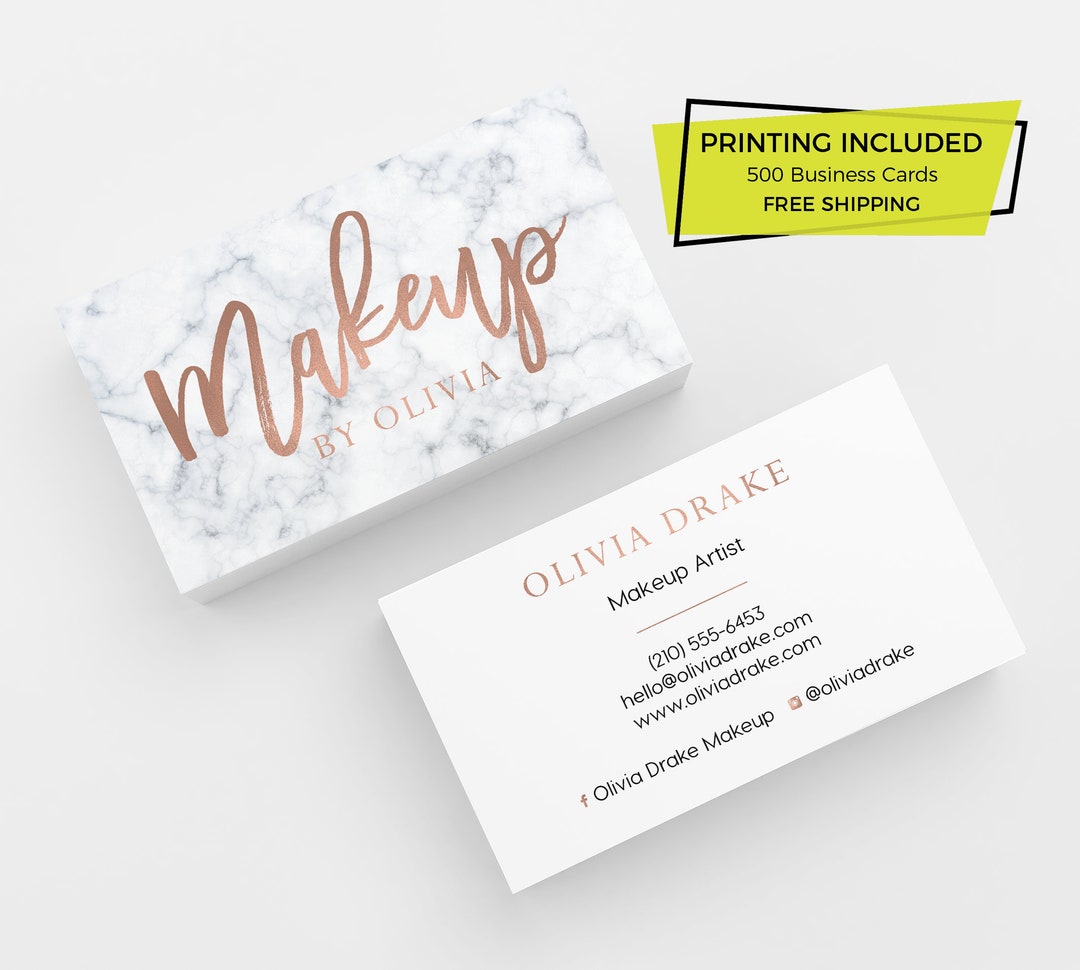 Marbre Or Rose Maquillage Cartes de Visite 500 Cartes de Visite ...
