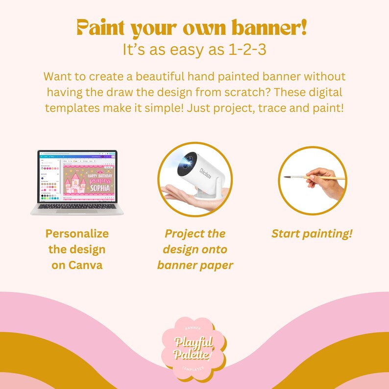 Editable Royal Princess Birthday Banner Template | Fairy Tale Canva ...