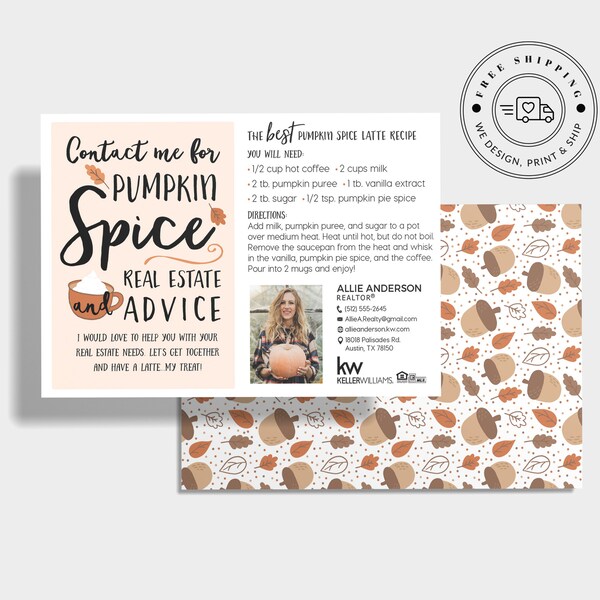 Fall Recipe Cards - Etsy