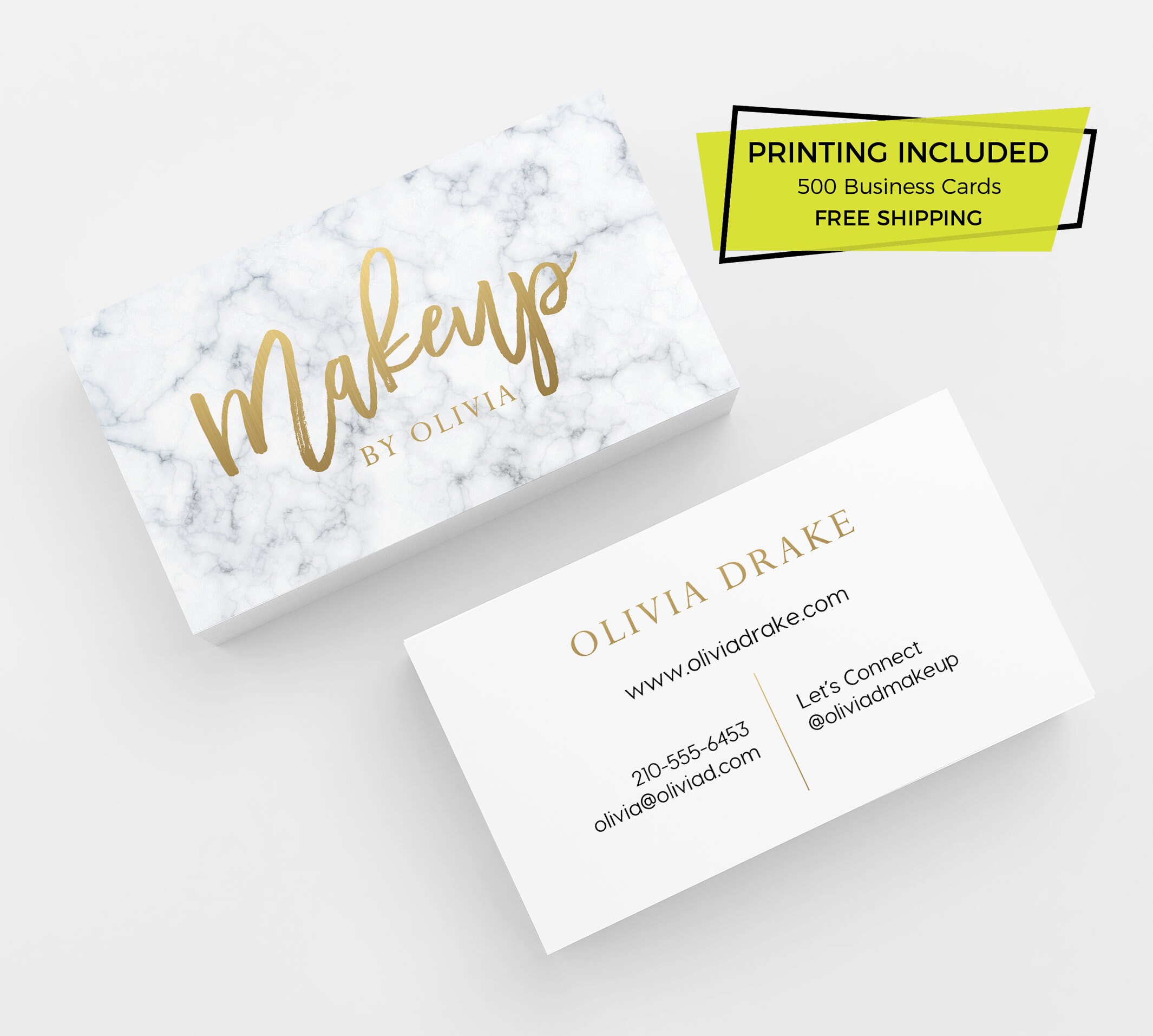 Marble & Gold Business Card Design 500 Printed Business Cards | Etsy