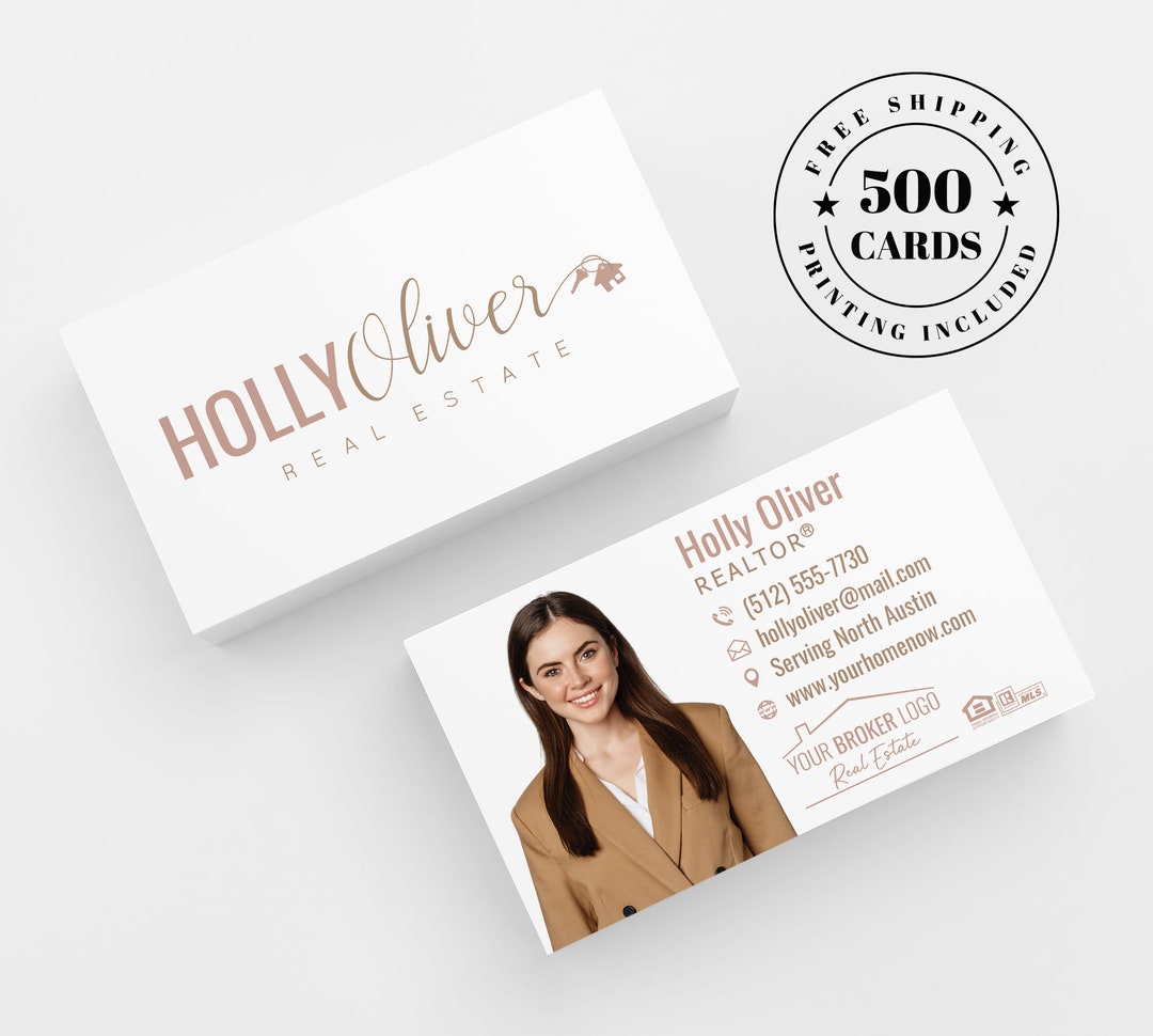 Gold House Realtor Printed Business Cards Printed Custom Calling Card ...