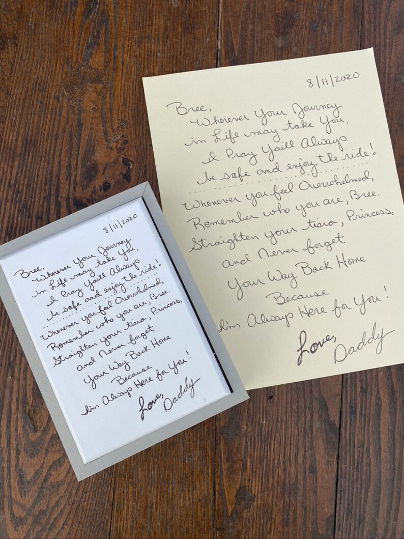 Handwritten Note or Message Engraved Onto White Wood With Grey - Etsy