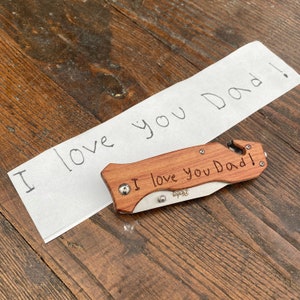 Pocket Knife With Handwritten Message Transferred Father's Day Gifts ...