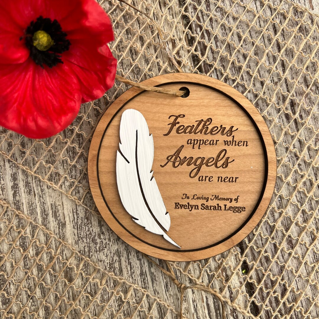 Custom Laser Engraved Memorial Ornament – Alder Wood Keepsake for ...