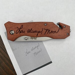 Pocket Knife With Handwritten Message Transferred Father's Day Gifts ...