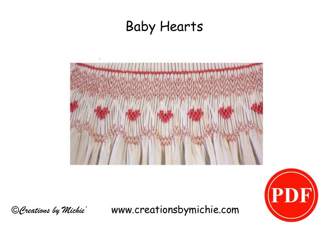 Smocking Design baby Hearts Smocking Pattern Instant Download Printable ...