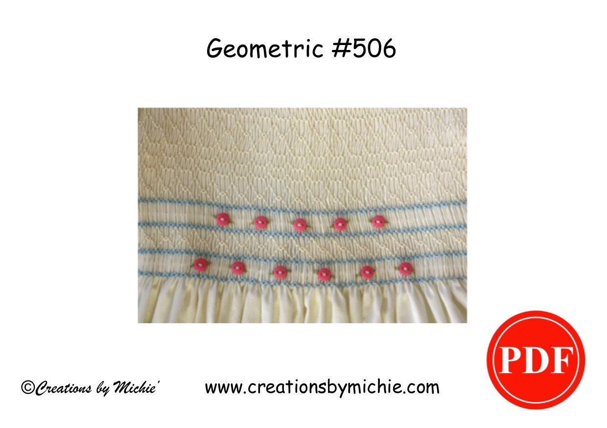 Geometric Smocking Design 506 Smocking Pattern Instant Download ...