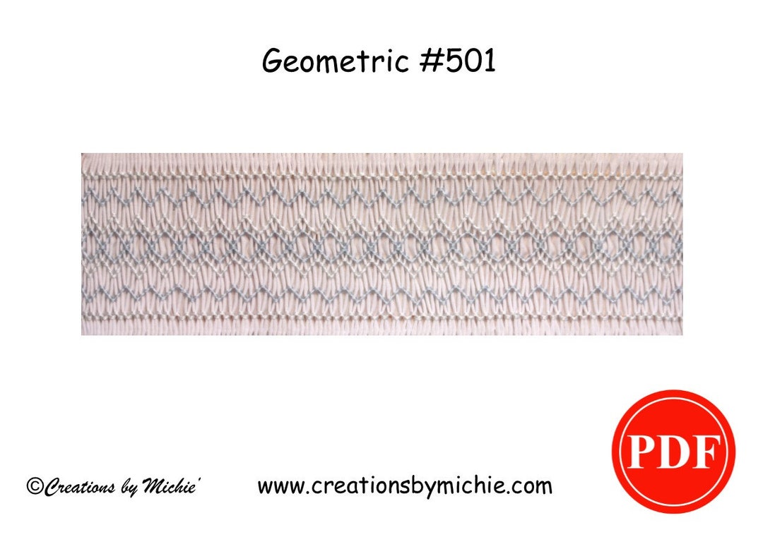 Geometric Smocking Design 501 Smocking Pattern Instant Download ...