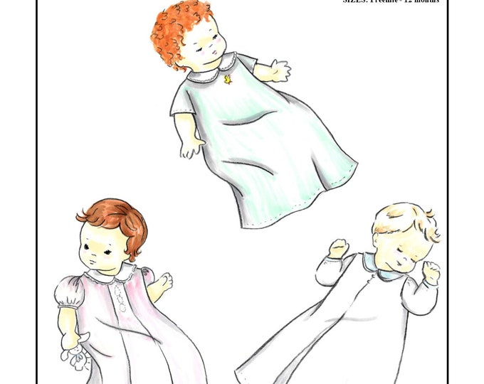 Daygown Pattern / Embroidered Daygown / Raglan Sleeves / Embroidery ...