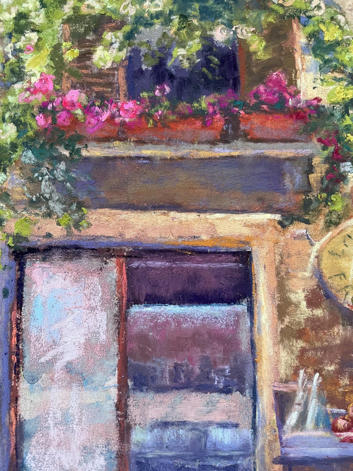 Original Pastel Painting. 9”x12”. Tuscany Italy Fruit Vegetable Store ...