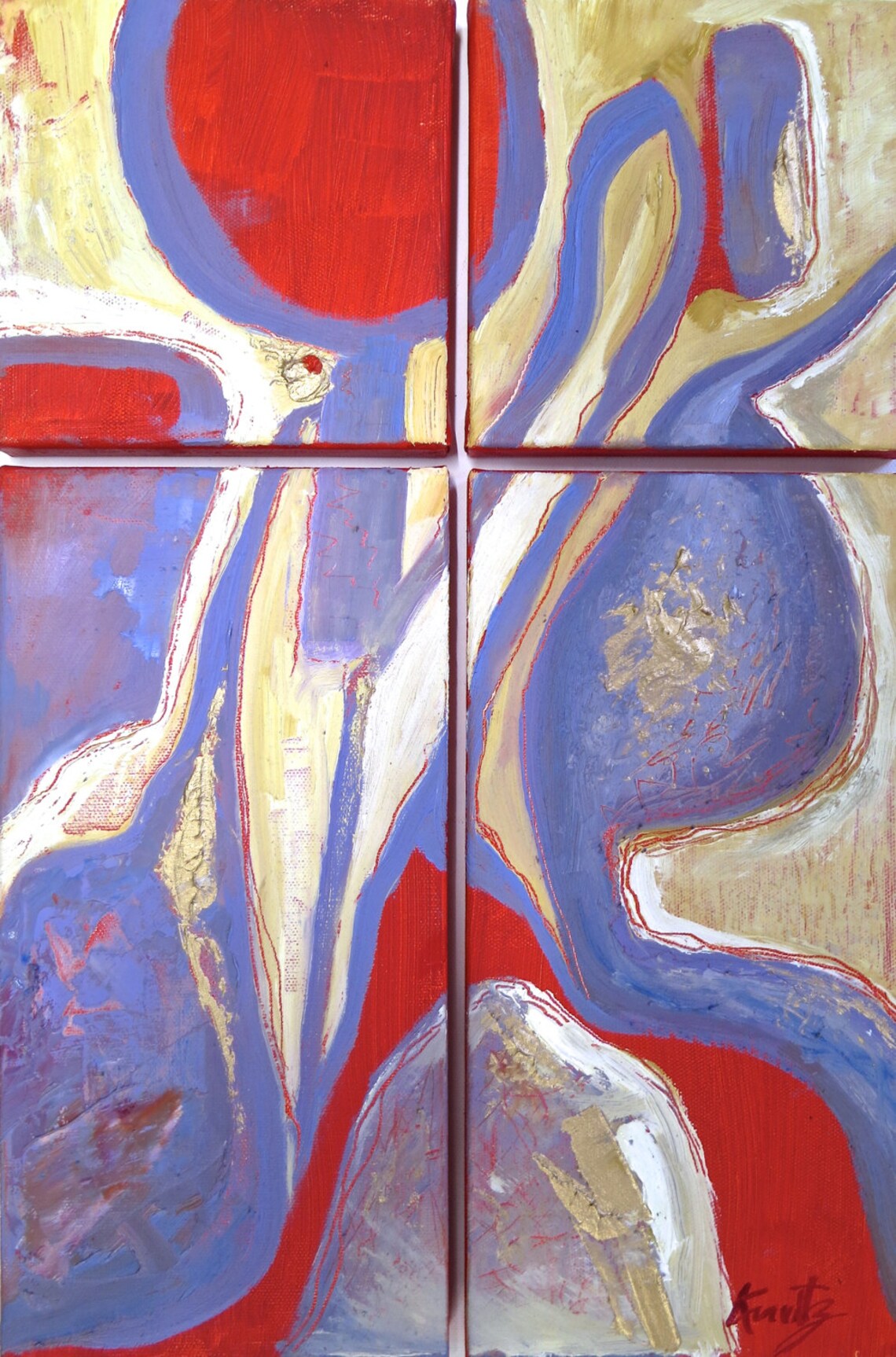 Abstract Painting. 18x12. Quadtych. Four Paintings - Etsy