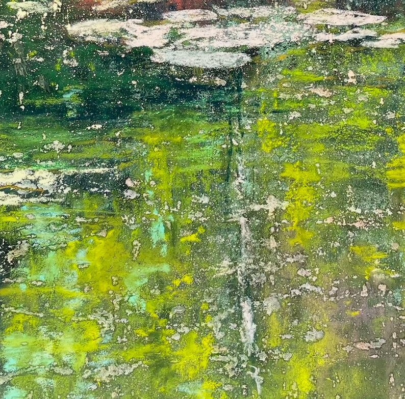 Water Lilies Pond Painting. 9”x12”. Water Reflections Pond Landscape ...