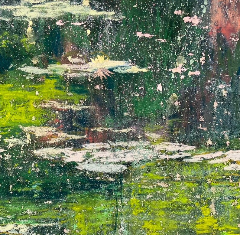 Water Lilies Pond Painting. 9”x12”. Water Reflections Pond Landscape ...