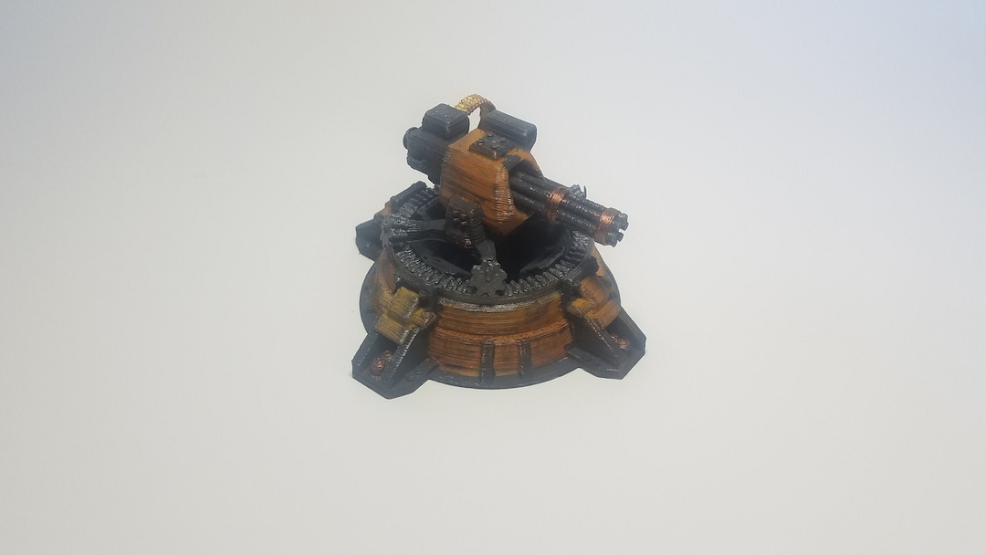 Factorio Gun Turret With Swiveling Head With Rotating Gears and a ...