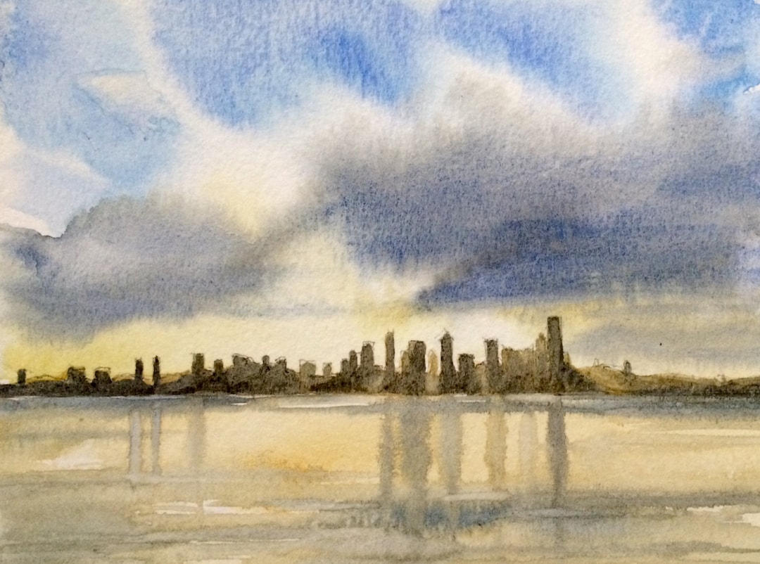 Seattle Painting, Seattle Skyline, Seattle Watercolor, Seattle Art ...