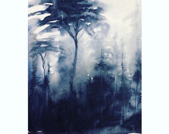 Black Trees Painting - Etsy