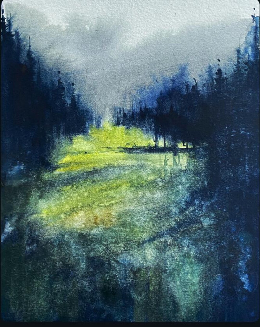 Pacific Northwest Landscape Watercolor, PNW Watercolor, Mountain ...