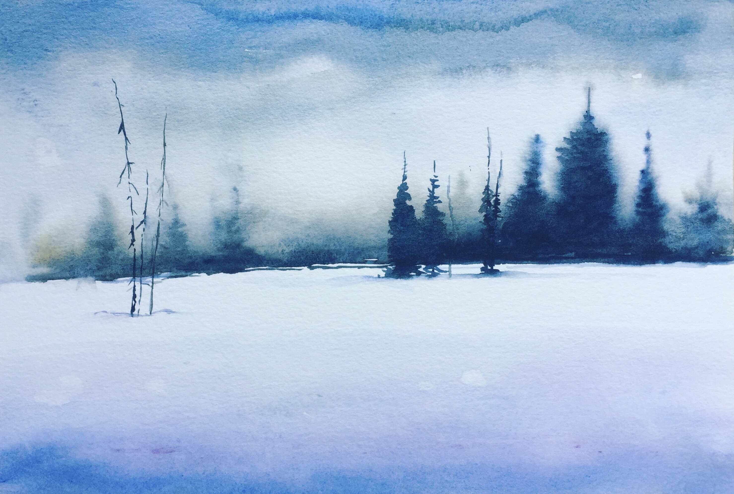 Easy Winter Landscape Paintings