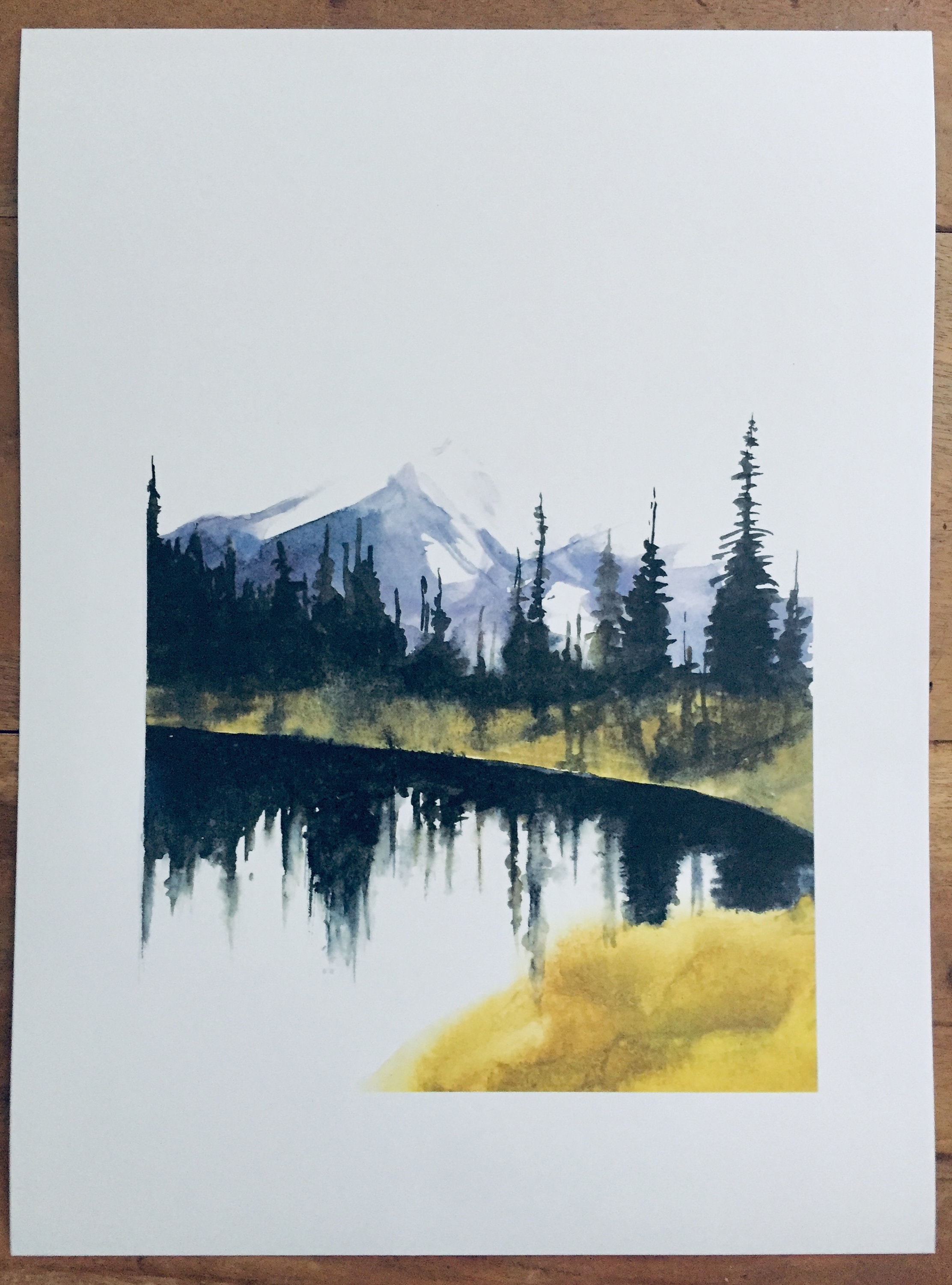 Pacific Northwest Watercolor, PNW Painting, Mount Baker Wilderness ...