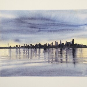 Watercolor Print, Seattle Skyline Print, Seattle Print, West Seattle ...