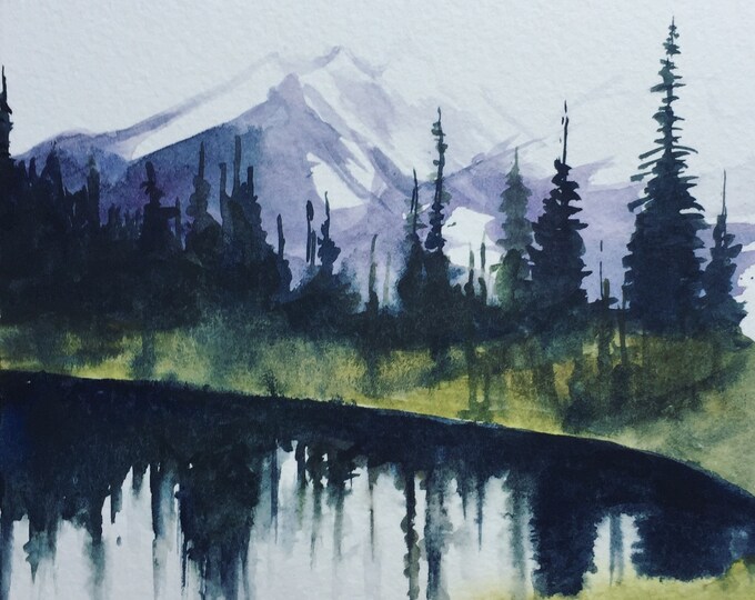 Pacific Northwest Watercolor, PNW Painting, Mount Baker Wilderness ...