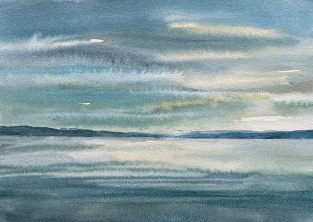 Pacific Northwest, Puget Sound, Sea Sky Watercolor, Watercolor ...