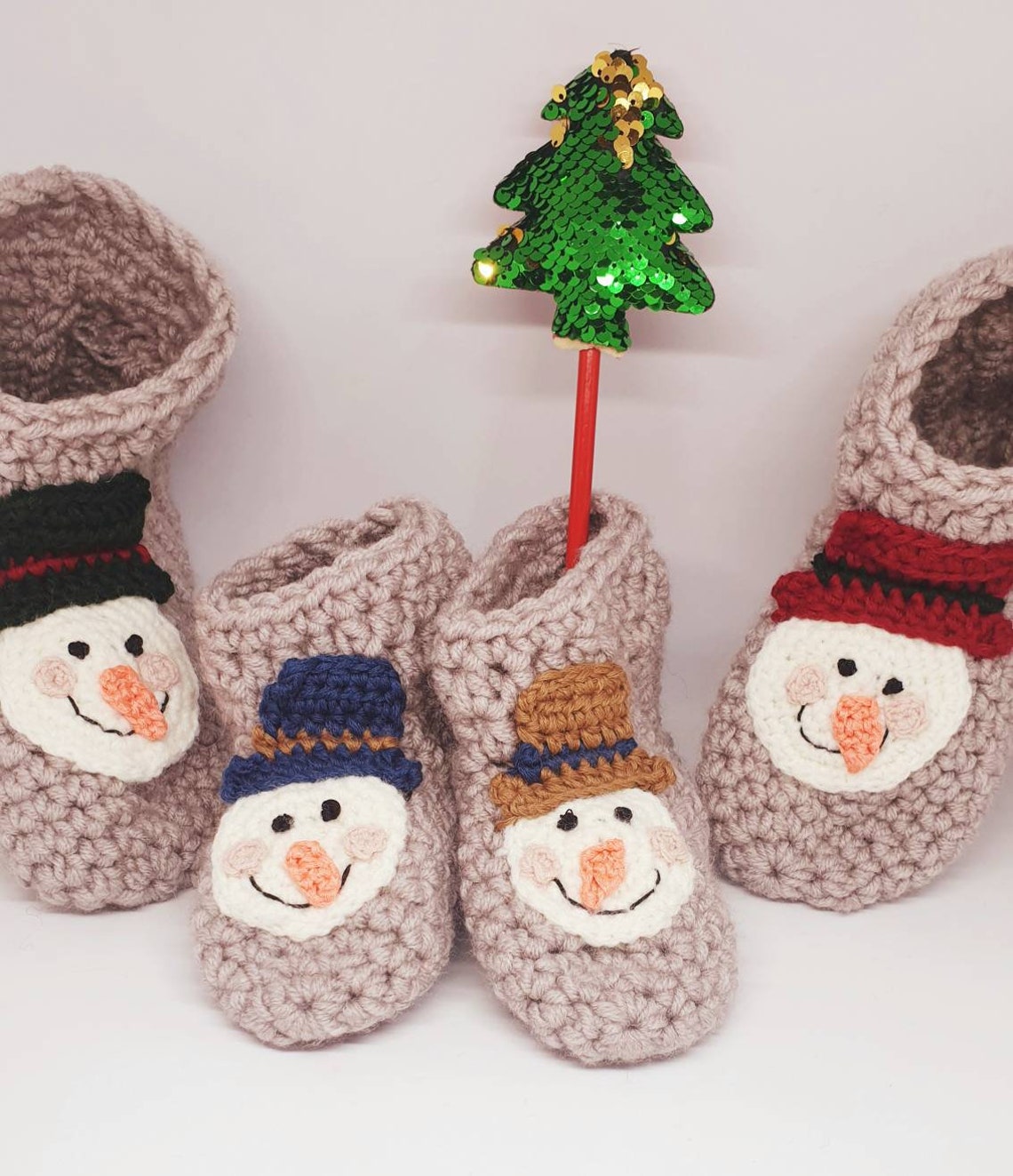Handmade Crochet Snowman Slippers / Socks / Booties. Handmade | Etsy