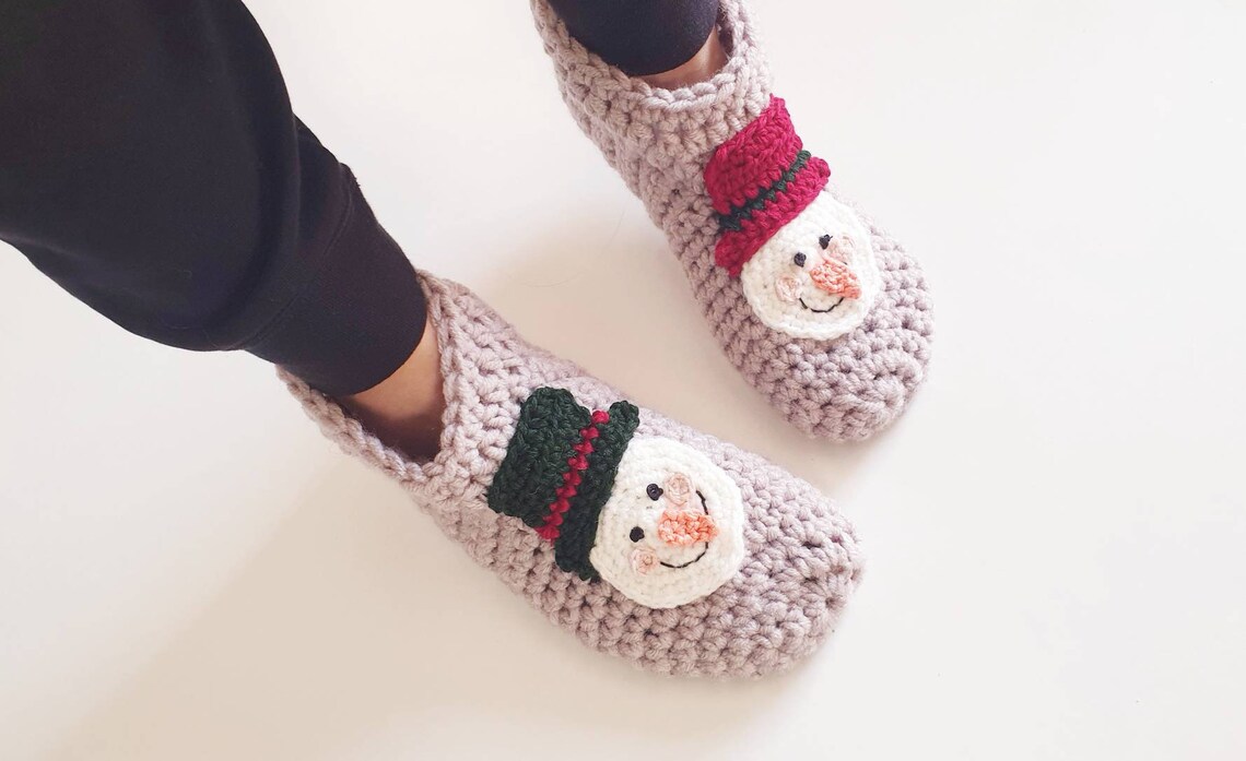 Handmade Crochet Snowman Slippers / Socks / Booties. Handmade | Etsy