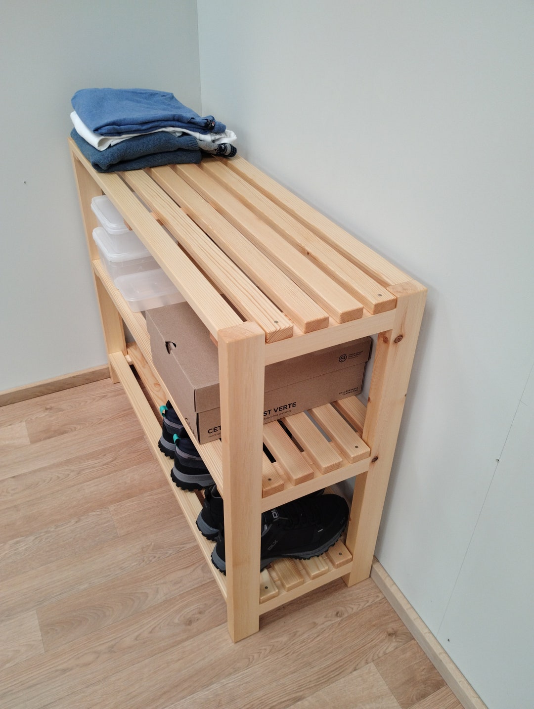 Pine Slatted Shelf Unit - Etsy