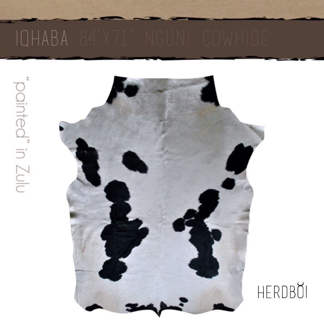 Cowhide Rug - Extra-large, Black and White, Nguni Cow Hide - African ...