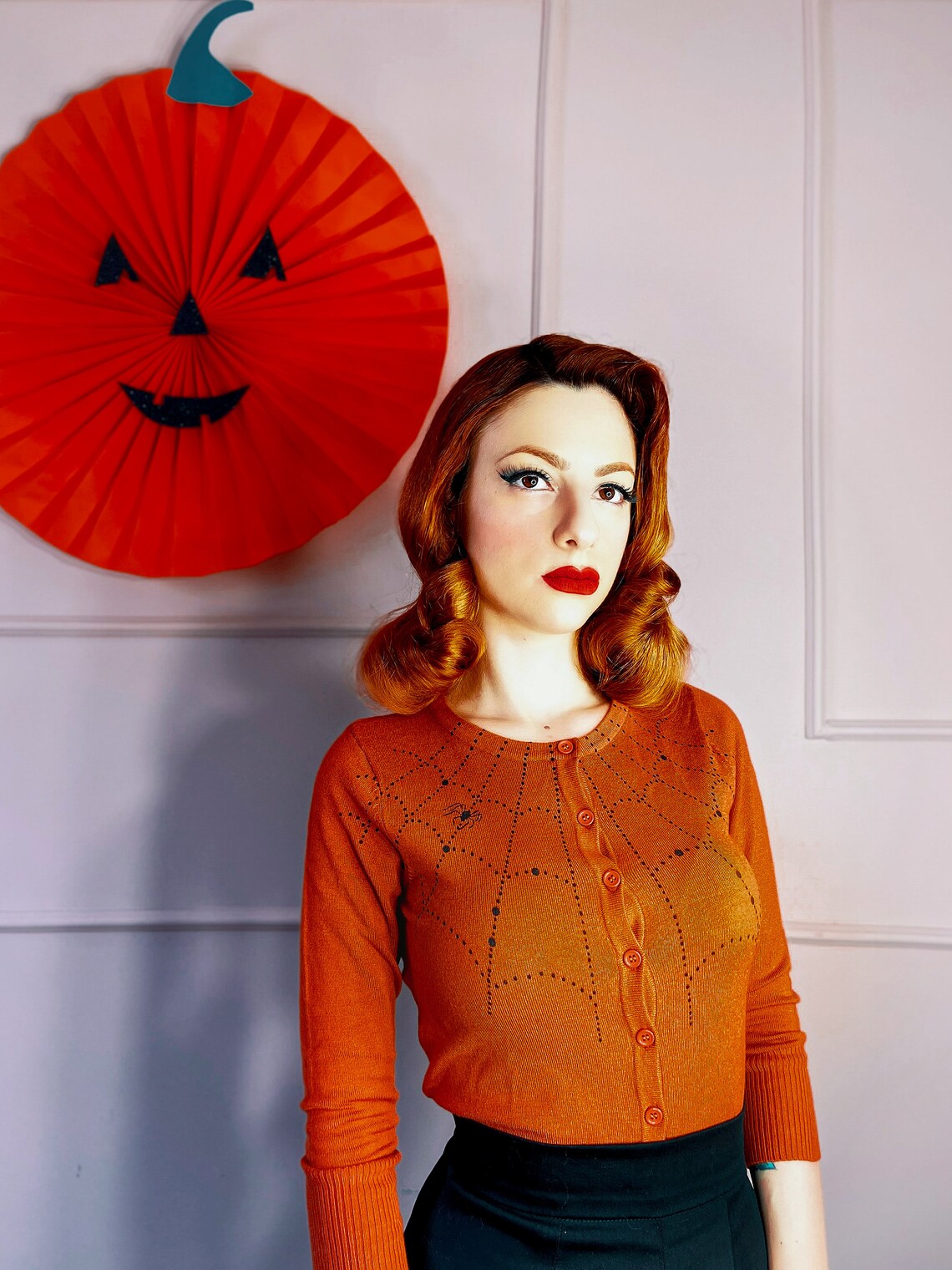 Spider Web Cardigan in Dusty Orange Size SMLXL2XL3XL | Etsy