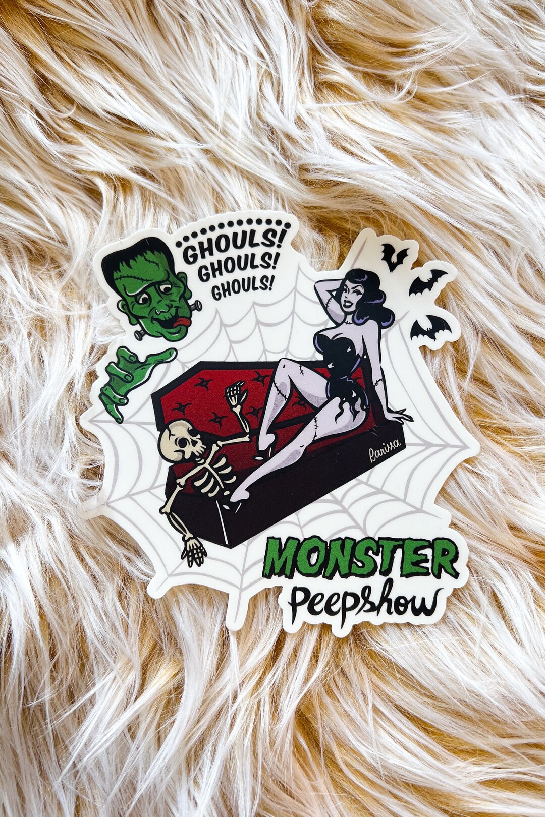 Monster Peepshow Decal / Die Cut Sticker, Vintage Halloween Inspired by ...