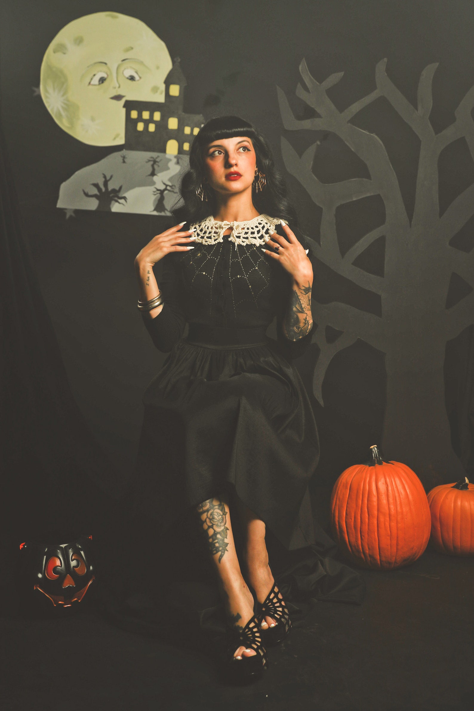 Spider Web Cardigan Size S,M,L,XL,2XL,3XL Sweater in Black Vintage ...