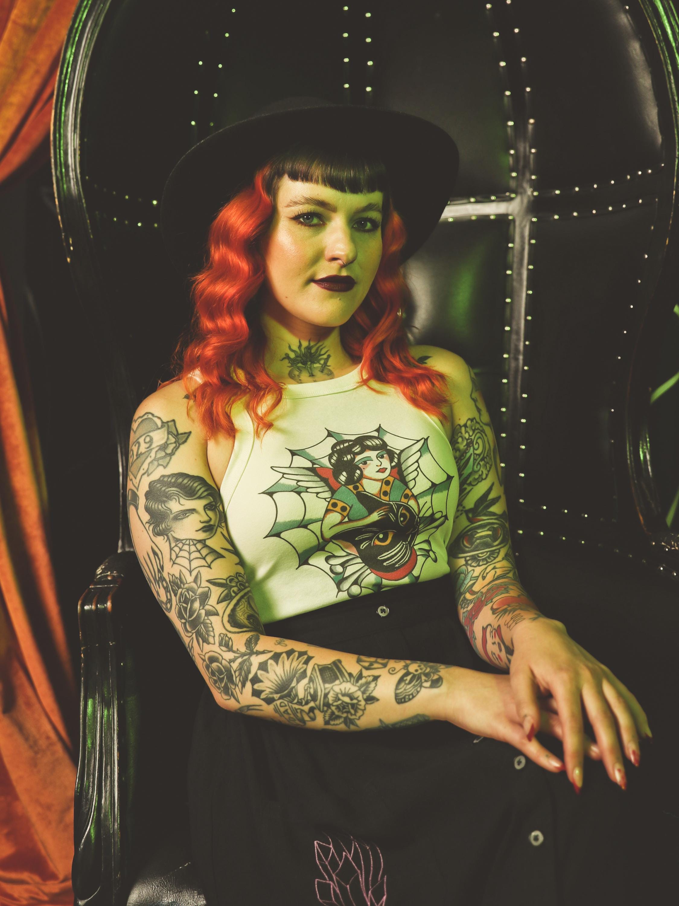 Outlaw Lady Cat Rib Racer Tank in Natural Size S, M, L,XL, 2XL/ Vintage ...