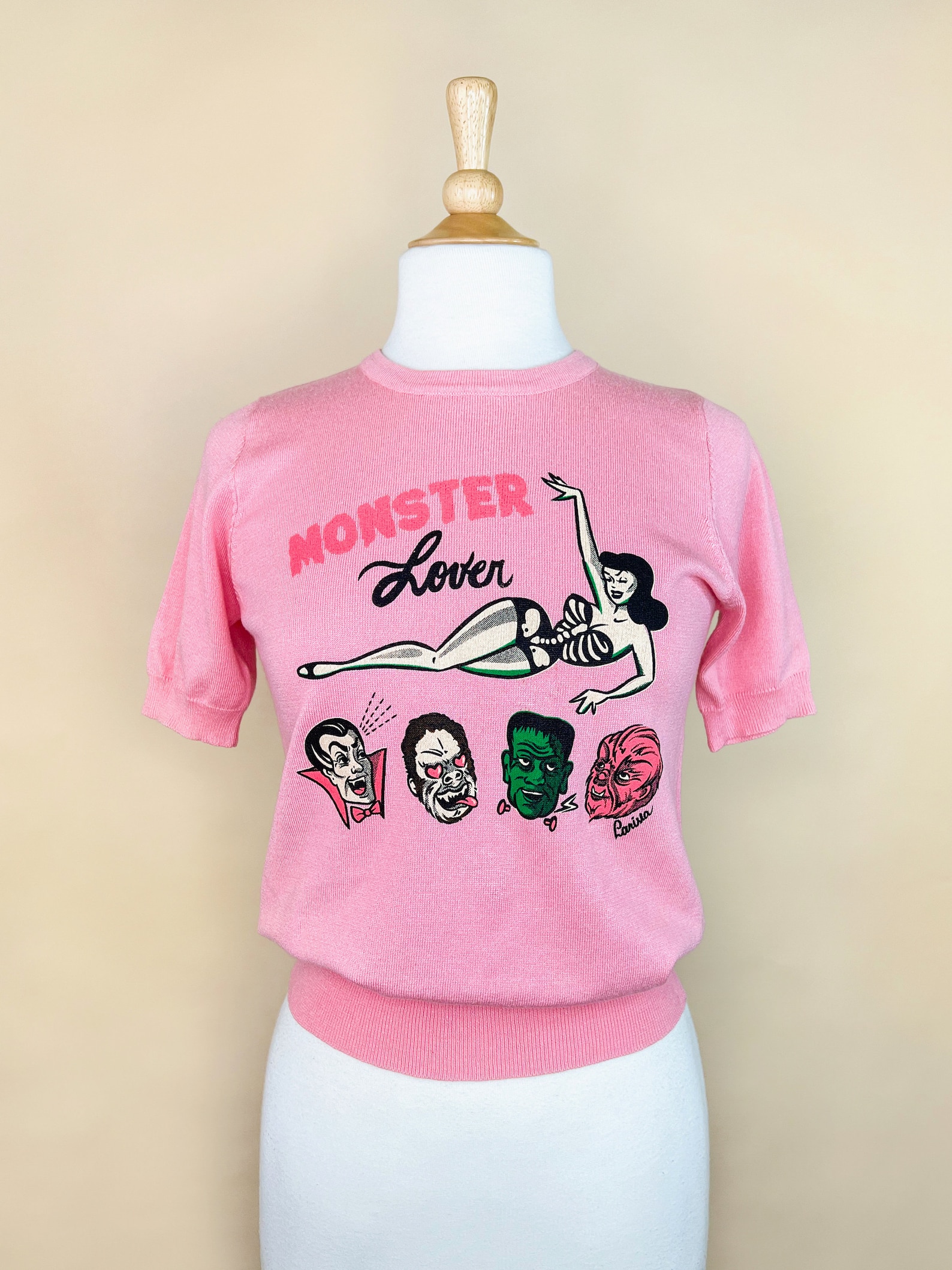 Monster Lover Short Sleeve Sweater Size SMLXL in Pink - Etsy