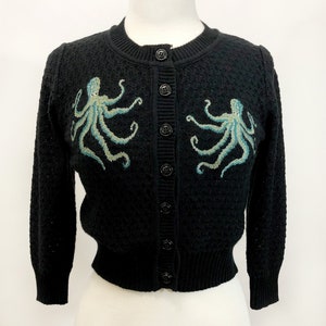 The Waltz of the Octopus Cropped Cardigan in Black Size S,M,L, XL, 2X ...
