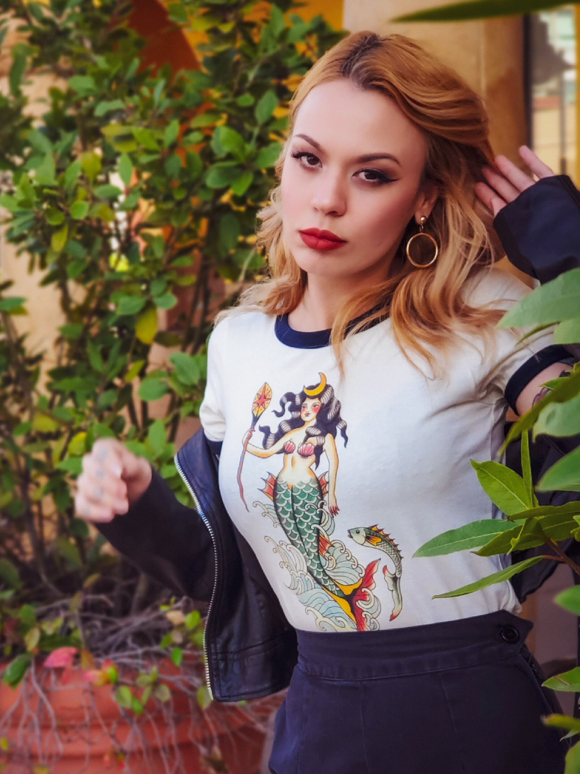 Queen of the Seven Seas Fitted Ringer Tshirt in Natural/navy | Etsy