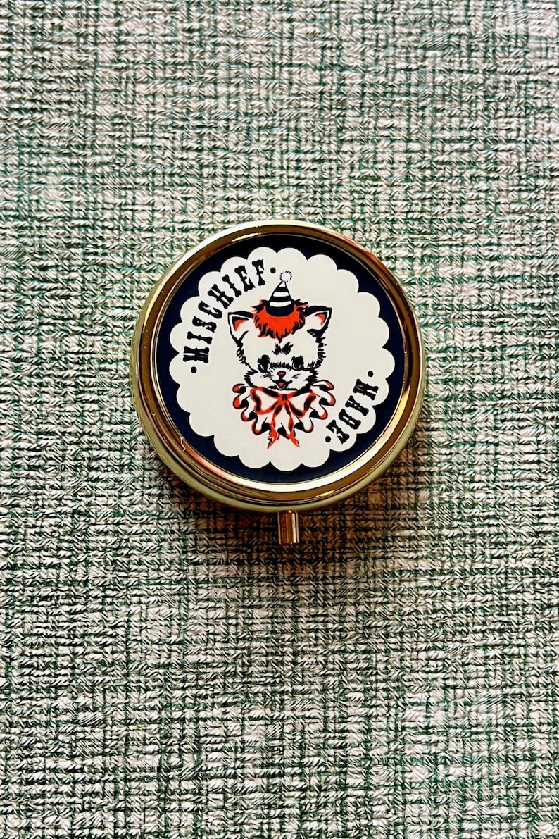 Clowny Cat Pill Case Vintage Inspired by Mischief Made Circus Clown - Etsy