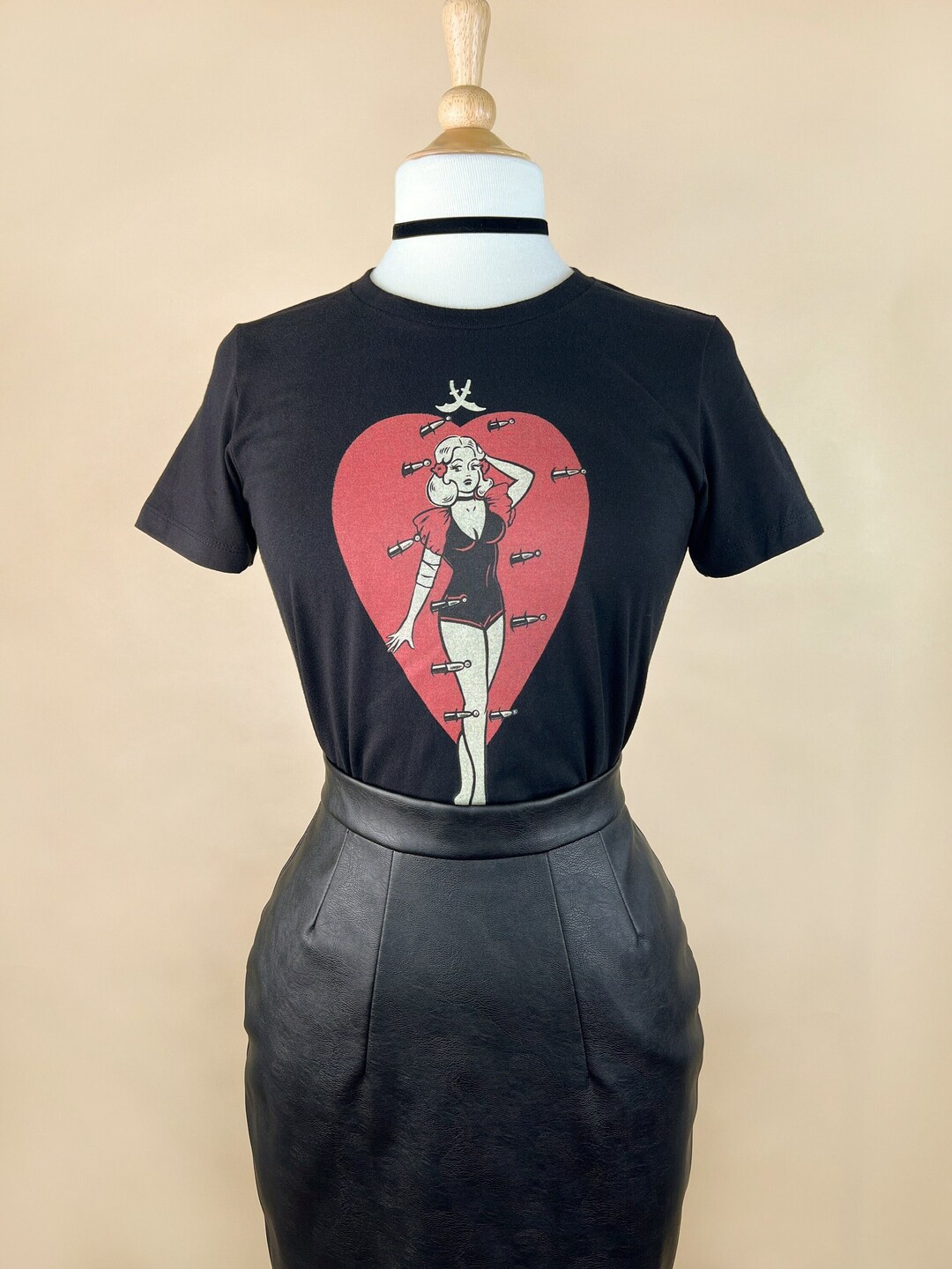 Heart Attack Fitted T-shirt in Black Size SMLXL2XL3XL / - Etsy