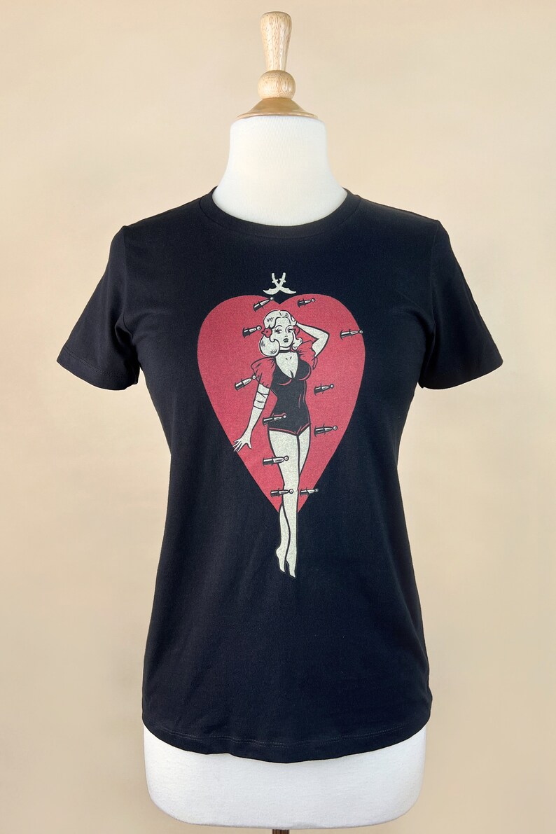 Heart Attack Fitted T-shirt in Black Size SMLXL2XL3XL - Etsy