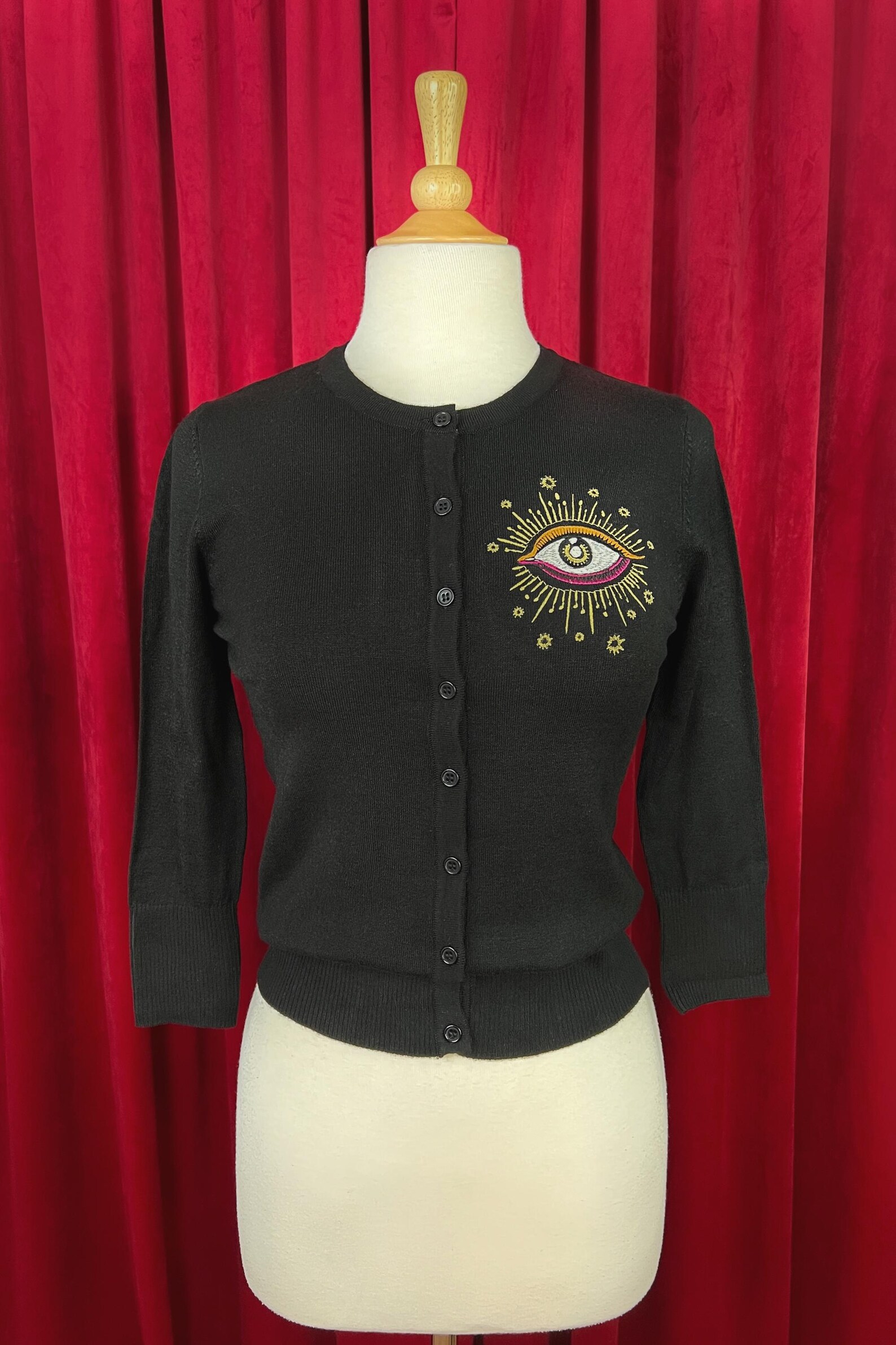 Third Eye Cardigan in Black Size S, M, L, XL Sweater Vintage Halloween ...