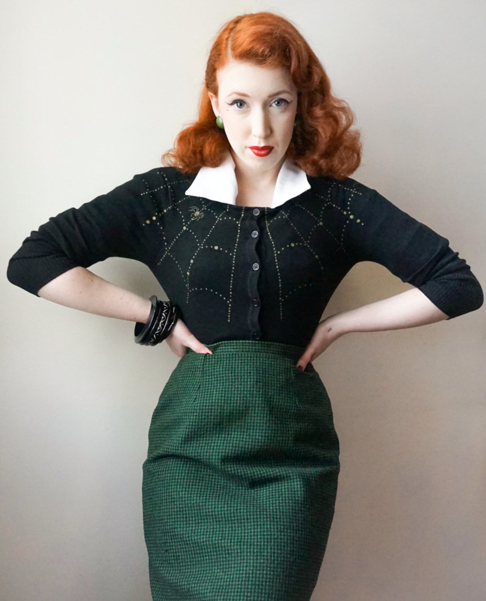 Spider Web Cardigan Size S,M,L,XL,2XL,3XL Sweater in Black Vintage ...