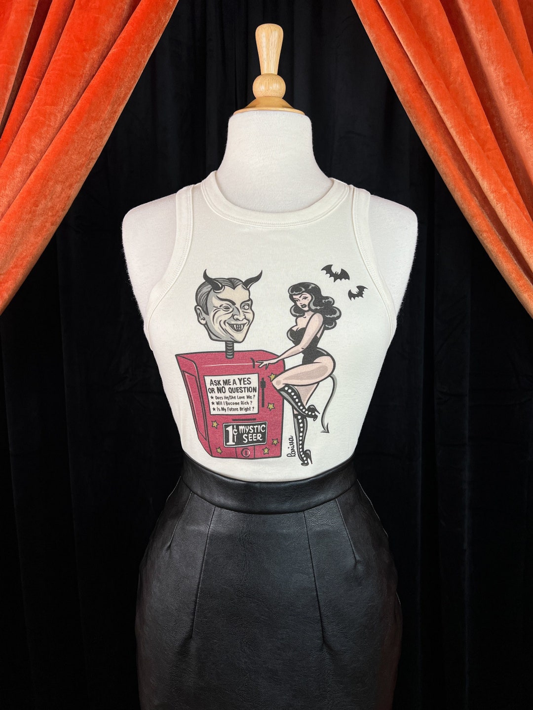 Devil's Fortune Rib Racer Tank in Natural Size S, M, L,XL, 2XL/ Vintage ...