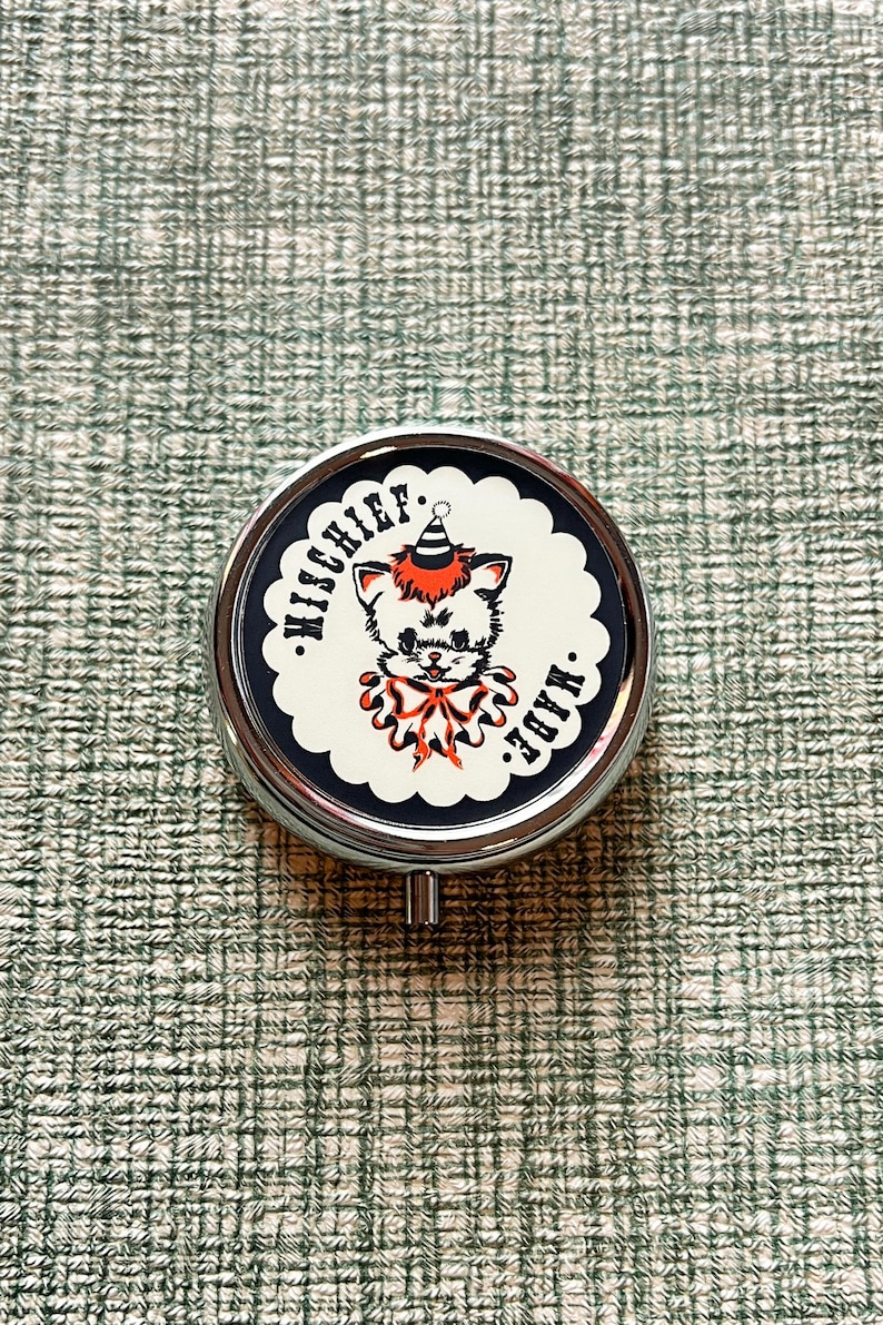 Clowny Cat Pill Case Vintage Inspired by Mischief Made Circus Clown - Etsy