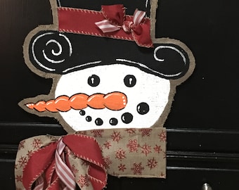 Burlap snowman | Etsy