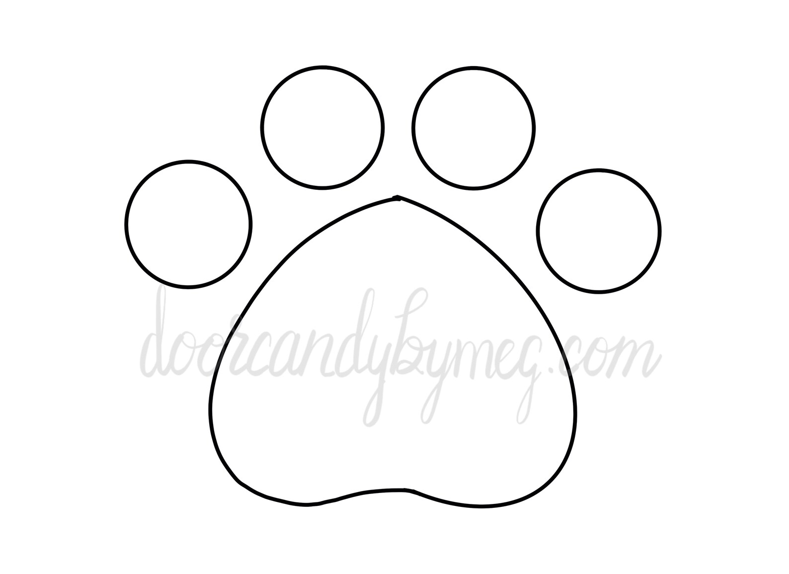 Paw Print Door Hanger Template Paw Print Door Hanger Pattern - Etsy